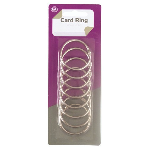 56696 - Card Ring Silver 40mm 8pk - Dats