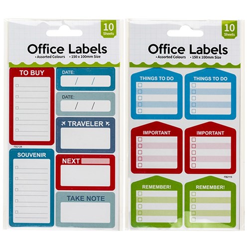 60194 - Label Office Decorative 10shts Various Shapes - Dats