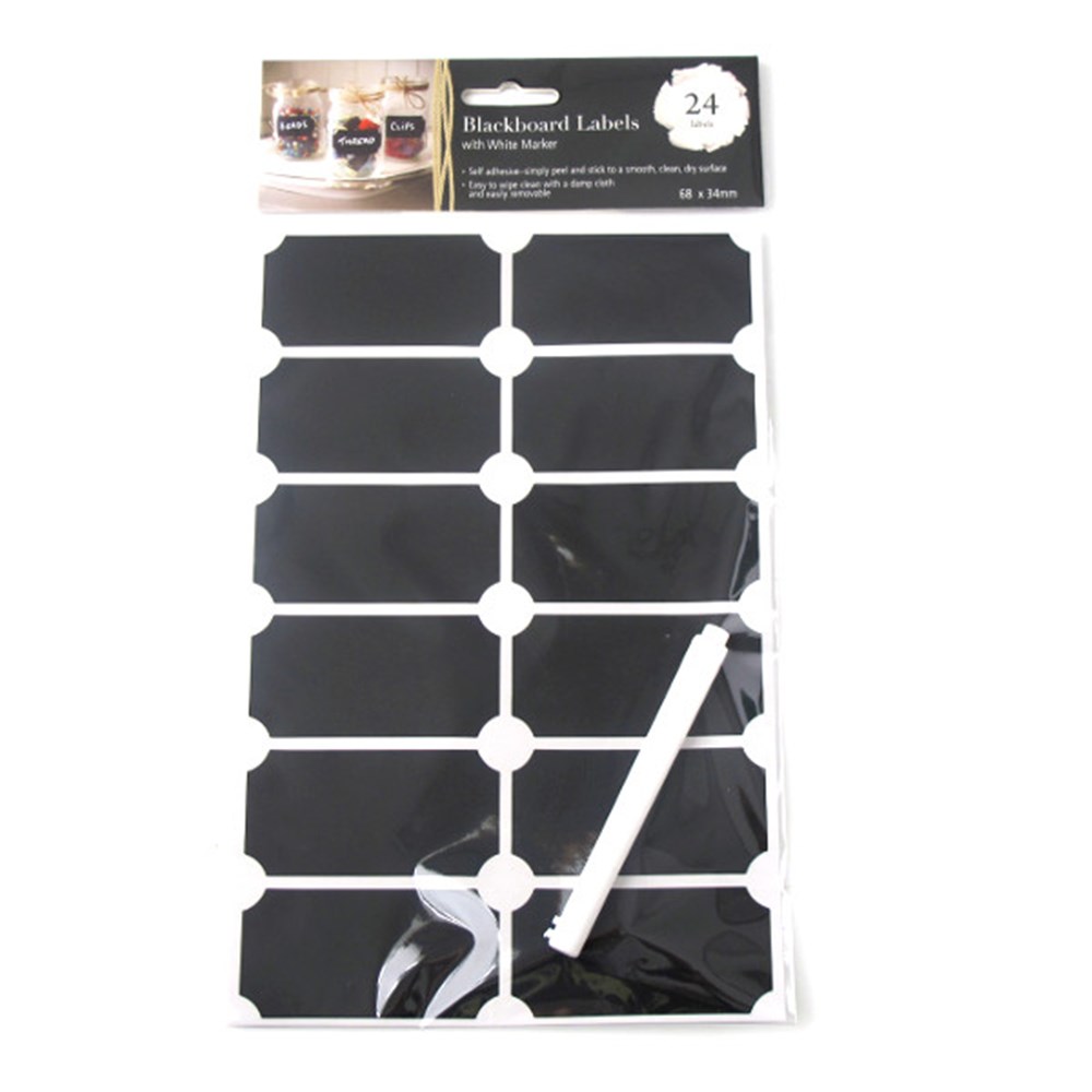54984 - Labels Multi Purpose Chalkboard 24Pk w White Marker - Dats