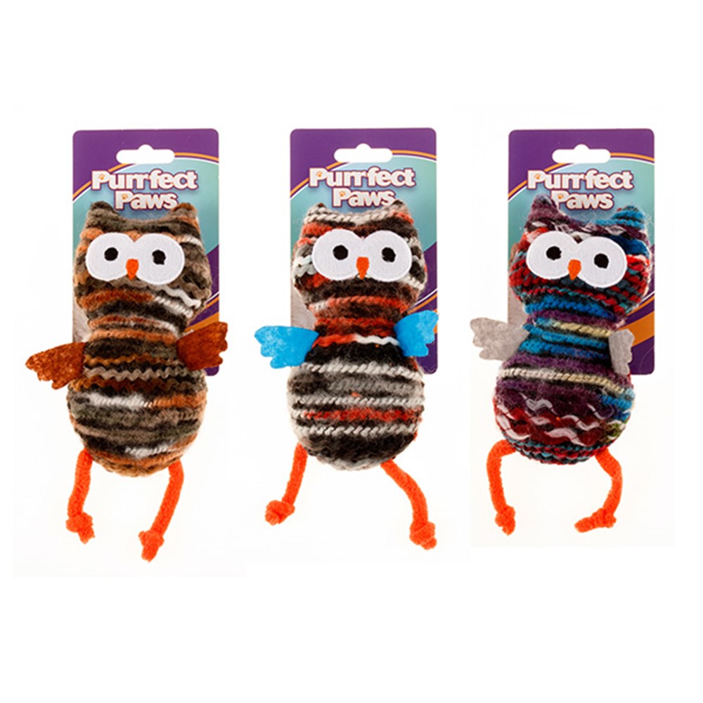67410 - Cat Toy Hanging Owl 3 Asst - Dats