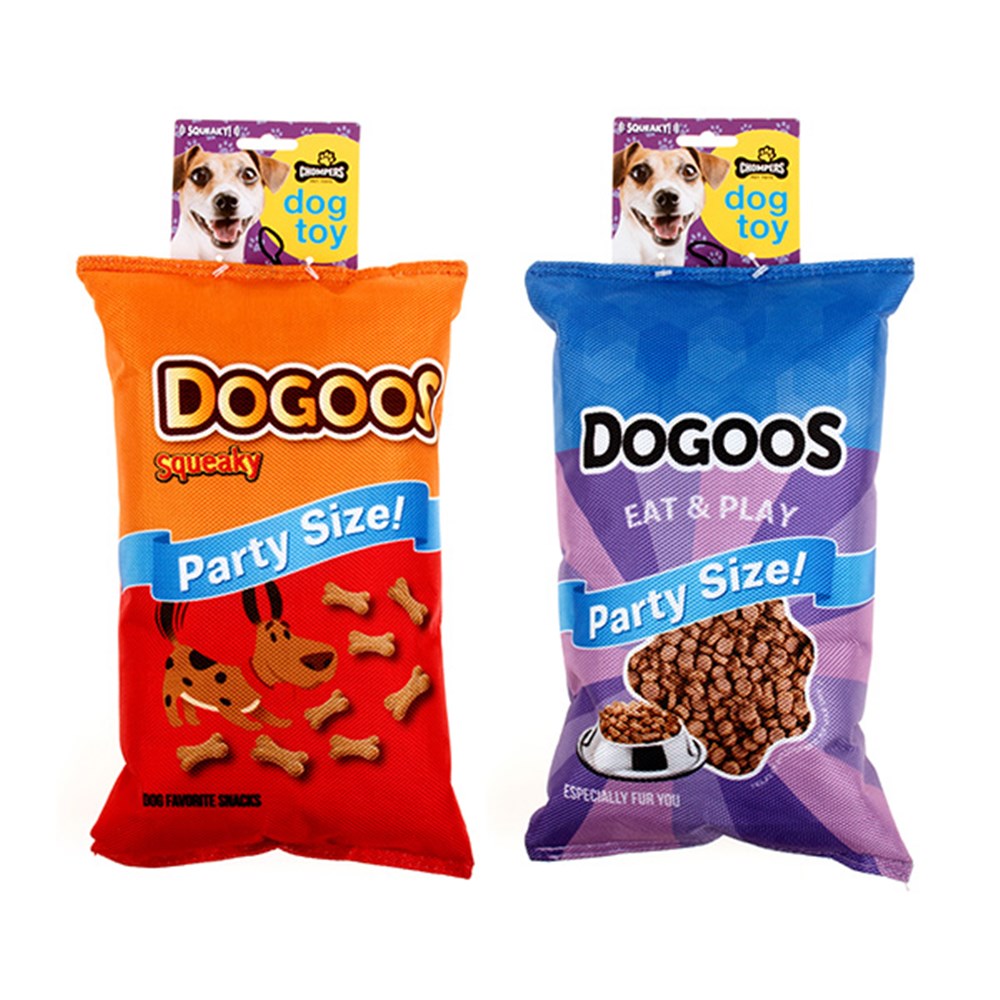 67666 - Dog Toy Pet Food Packet 28x17cm Squeaky 2 Asstd - Dats