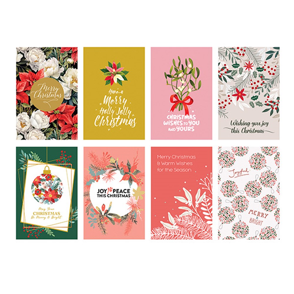 69497 - Cards Xmas Box 24 65x98mm Botanical - Dats