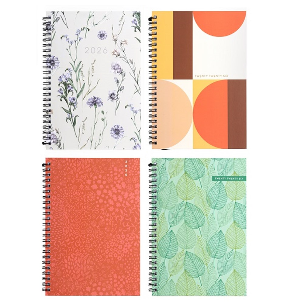 72148 - Diary Spiral Hard Cover Printed w Foil A5 WTV 4 Astd - Dats