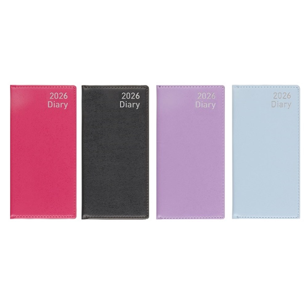 72155 - Diary PVC Textured Cover Slimline WTV 4 Asstd - Dats